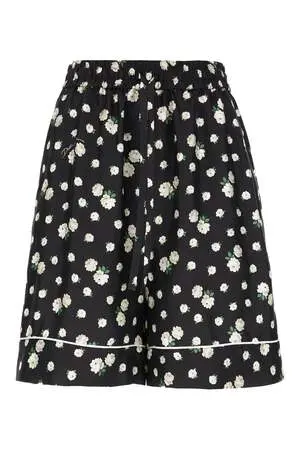 Dolce & Gabbana Black Floral Print Shorts - Multicolor