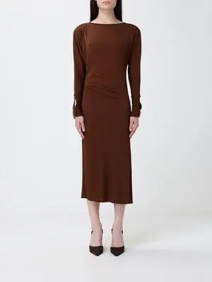 Max Mara Max Mara Studio Long Sleeve Ruched Dress Multicolor