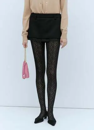Miu Miu Velour Mini Skirt - Black
