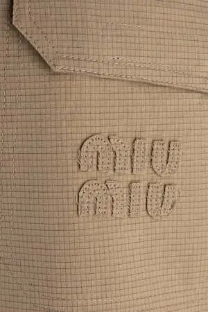 Miu Miu Tailored Cargo Shorts With Monogram Detail