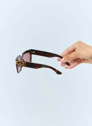 Gucci Cat-eye Frame Sunglasses With Logo Hinges