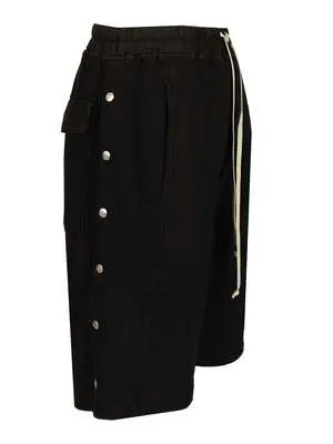 Rick Owens Loose-fit Sweatshirt Shorts With Snap Button Detailing