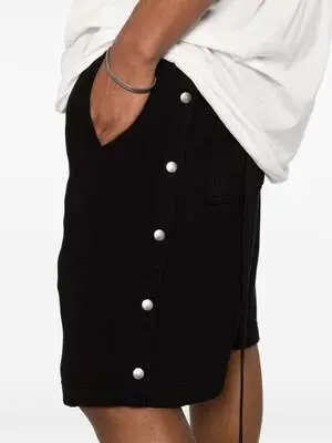 Rick Owens Loose-fit Sweatshirt Shorts With Snap Button Detailing
