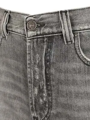 DIESEL® Stonewashed Denim Shorts With Distressed Details - Gray