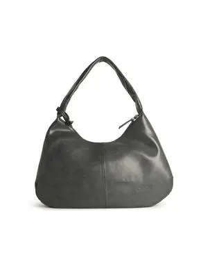 GANNI Leather Blend Shoulder Bag - Gray