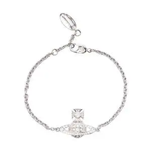 VIVIENNE WESTWOOD Carmela Bas Relief Bracelet With Crystals - Silver