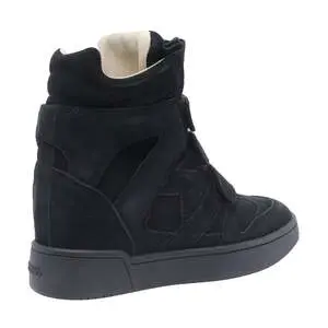 Isabel Marant Étoile High-top Suede Sneakers With Concealed Wedge - Black