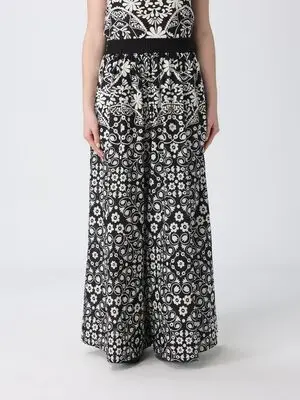 Max Mara Floral Print Wide Leg Trousers - Black