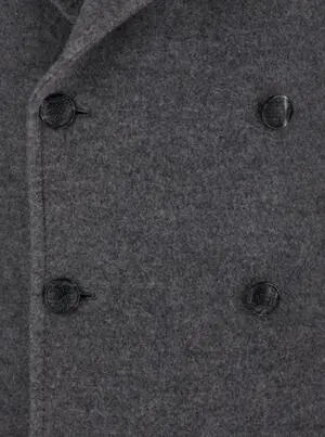 Tagliatore Grey Double-breasted Wool And Cashmere Coat - Multicolor