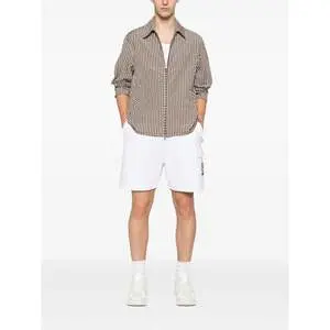 Moschino Cotton Blend Logo Print Cargo Shorts