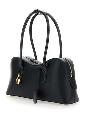 Stella McCartney Ryder Logo Padlock Top Handle Handbag - Black