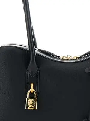 Stella McCartney Ryder Logo Padlock Top Handle Handbag - Black