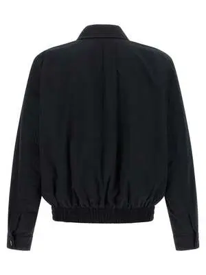Saint Laurent Cassandre Embroidered Cotton Silk Jacket - Black