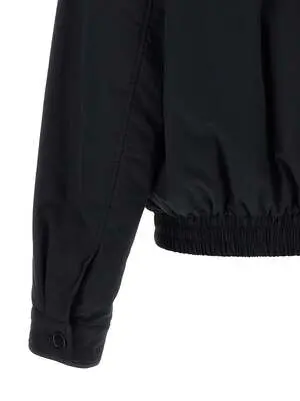 Saint Laurent Cassandre Embroidered Cotton Silk Jacket - Black