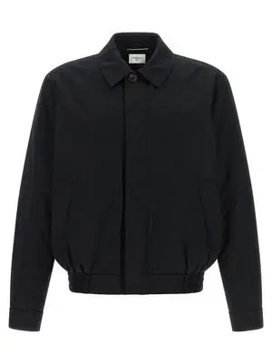 Saint Laurent Cassandre Embroidered Cotton Silk Jacket - Black