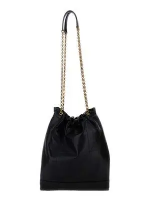 Saint Laurent Jamie 4.3 Pochon" Black Leather Shoulder Bag With Cassandre Plate - Multicolor