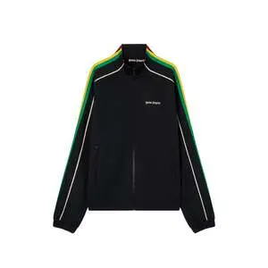 Palm Angels Polyester Full Zip Sweatshirt With Contrast Stripes