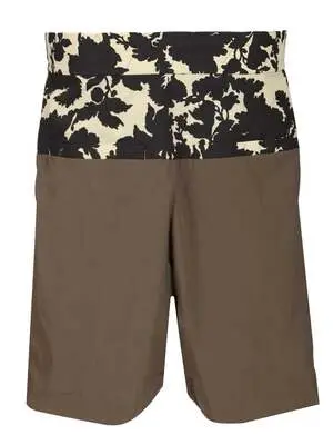 Dries Van Noten Loose Fit Printed Panel Shorts