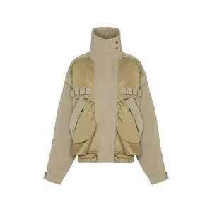 Balmain Quilted Bomber Jacket With Stand Collar - Green