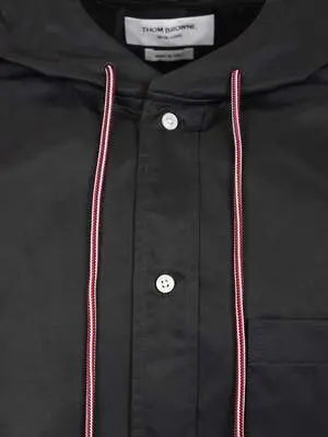 Thom Browne Nylon Hooded Shirt - Blue