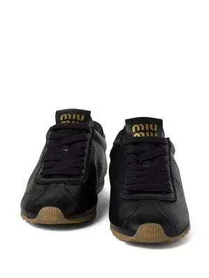 Miu Miu Lamb Skin Sneakers - Black
