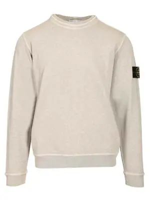 Stone Island Malfilé Cotton Crewneck Sweatshirt With 'old' Treatment - Gray