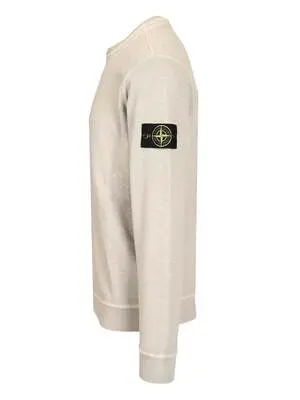 Stone Island Malfilé Cotton Crewneck Sweatshirt With 'old' Treatment - Gray