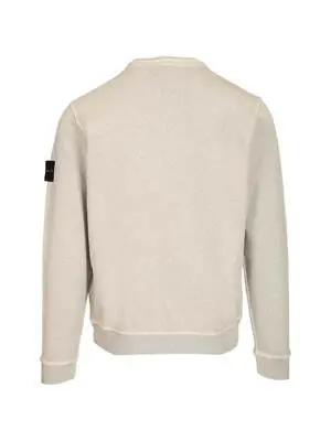 Stone Island Malfilé Cotton Crewneck Sweatshirt With 'old' Treatment - Gray