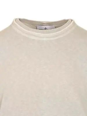 Stone Island Malfilé Cotton Crewneck Sweatshirt With 'old' Treatment - Gray