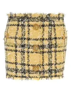 Balmain Embroidered Tweed Mini Skirt - Multicolor