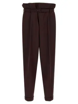 Saint Laurent Wool And Mohair Blend Paper-bag Waist Trousers