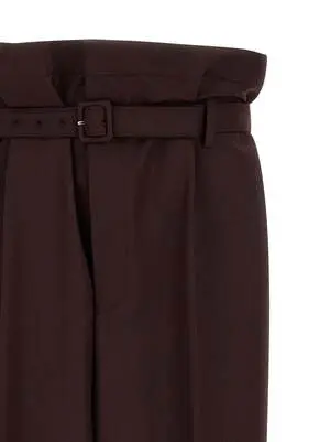 Saint Laurent Wool And Mohair Blend Paper-bag Waist Trousers