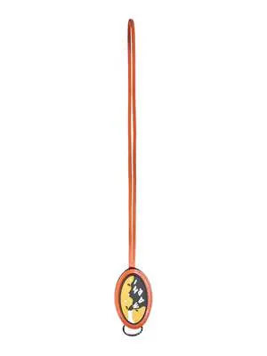 Marni Leather Key Ring With Logo Patch - Orange