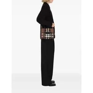 Burberry Check Canvas And Leather Tote Bag - Brown