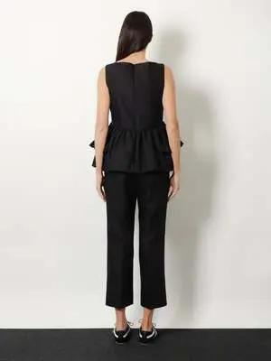 Dries Van Noten Casey Wool And Silk Top - Black