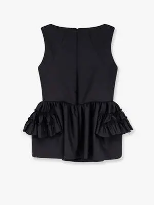 Dries Van Noten Casey Wool And Silk Top - Black