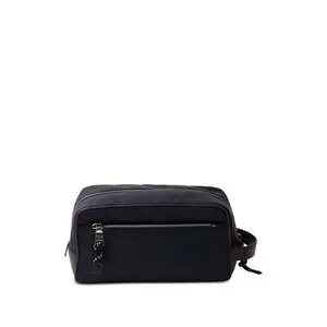 Prada Leather Trimmed Enamel Triangle Logo Wash Bag