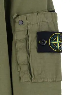 Stone Island Cotton Crewneck Sweatshirt With Sleeve Pocket - Green
