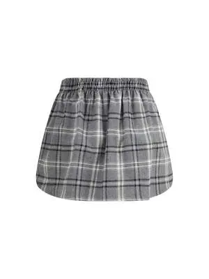 Miu Miu Check Flannel Miniskirt - Gray