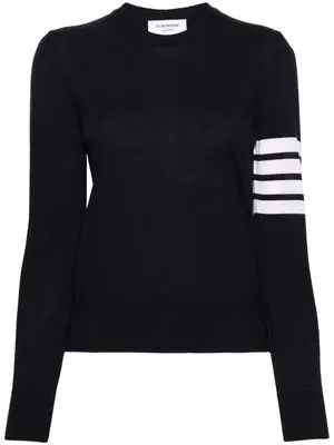 Thom Browne Thom Browne 4-Bar Relaxed Pullover In Merino Wool Blue
