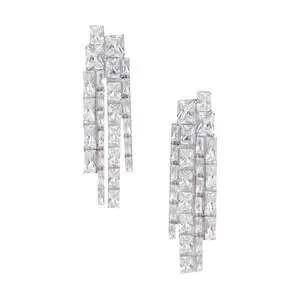 SELF-PORTRAIT Dangle Earrings With Crystals - Silver