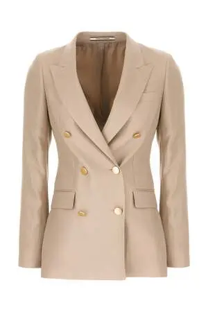 Tagliatore Double-breasted Blazer With Gold-tone Buttons - Multicolor