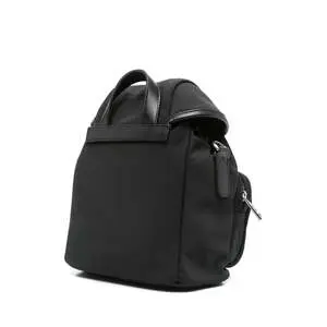 Moncler Technical Jersey And Leather Trimmed Backpack - Black