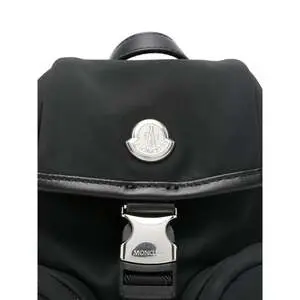 Moncler Technical Jersey And Leather Trimmed Backpack - Black