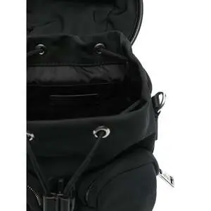 Moncler Technical Jersey And Leather Trimmed Backpack - Black