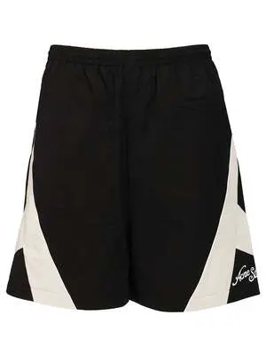 Acne Studios Casual Nylon Shorts With Contrast Trim And Embroidered Logo - Black