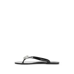 Mach & Mach Embellished Heart Flip-flops - Black