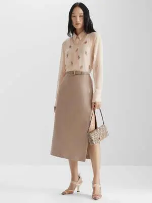 Fendi Silk Georgette Embroidered Blouse