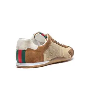 Gucci All Over Logo Print Suede And Rubber Sneakers - Brown