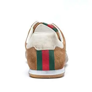 Gucci All Over Logo Print Suede And Rubber Sneakers - Brown